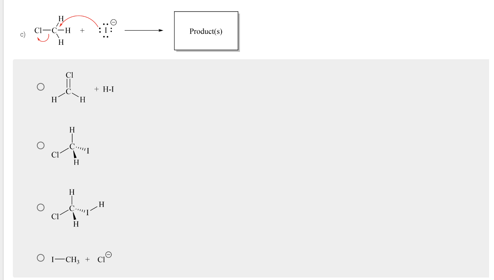 Solved Product(s) I−CH3+ClΘ | Chegg.com