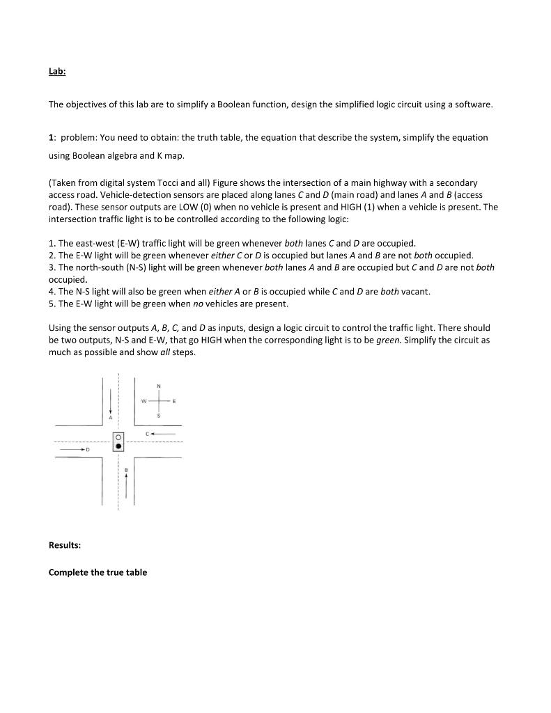 Solved Lab: The objectives of this lab are to simplify a | Chegg.com