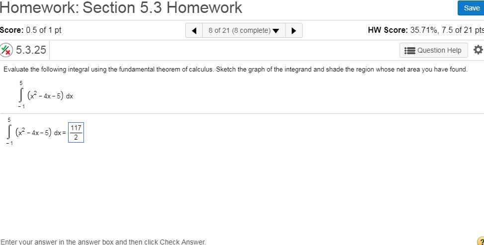 Solved Homework: Section 5,3 Homework Score: 0.5 of 1 pt | Chegg.com Solved Homework: Section 5,3 Homework Score: 0.5 of 1 pt | Chegg.com