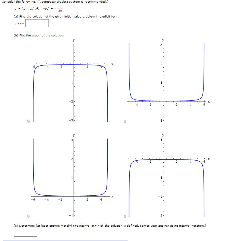 Solved Consider the following. (A computer algebra system is | Chegg.com