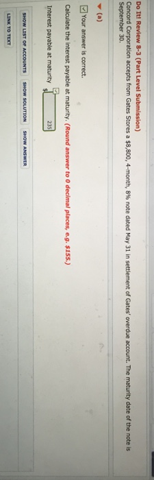 Solved Do It! Review 8-3 (Part Level Submission) Concord | Chegg.com