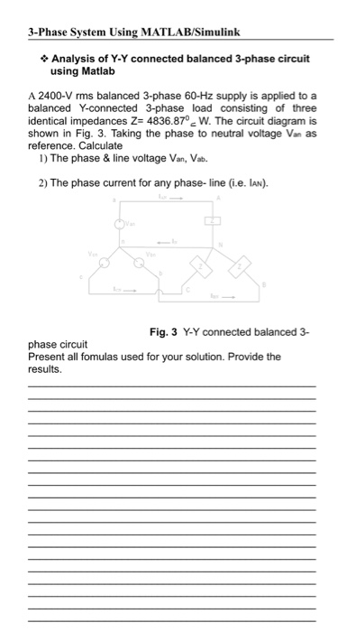 Solved 3-Phase System Using MATLAB/Simulink Analysis of Y-Y | Chegg.com