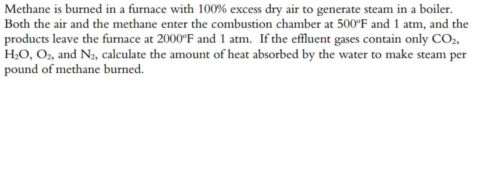 Solved Methane is burned in a furnace with 100% excess dry | Chegg.com