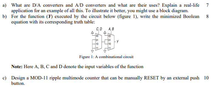 Solved a) What are D/A converters and A/D converters and | Chegg.com
