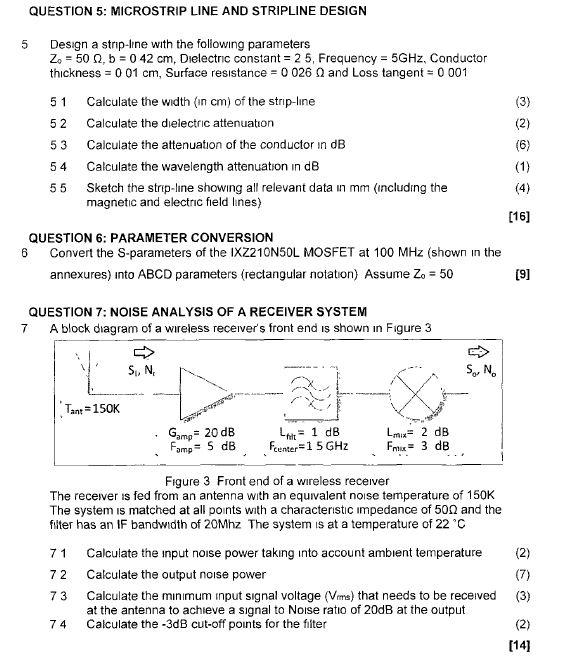 QUESTION 5: MICROSTRIP LINE AND STRIPLINE DESIGN 5 51 | Chegg.com