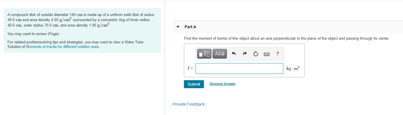 Solved Part A A compound disk of outside diameter 140 cm is | Chegg.com
