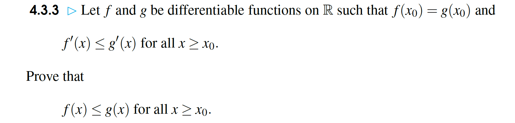 Solved 4.3.3 D Let f and g be differentiable functions on R | Chegg.com