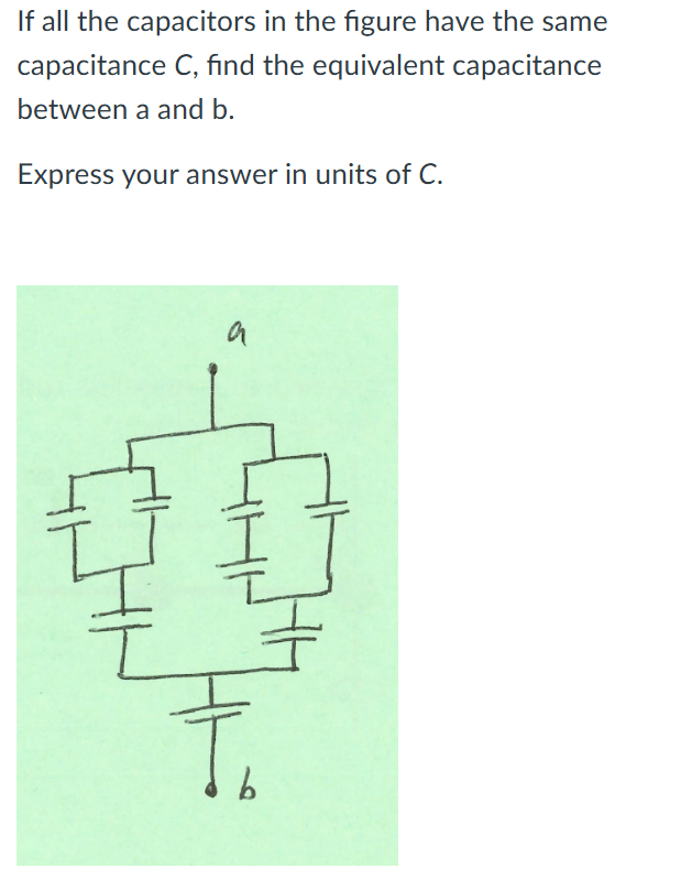 Solved If all the capacitors in the figure have the same | Chegg.com