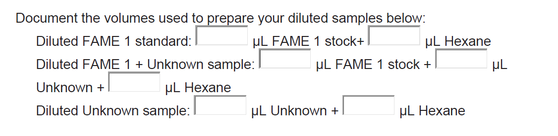 Solved . Chemicals Hexane (solvent for sample dilutions, | Chegg.com