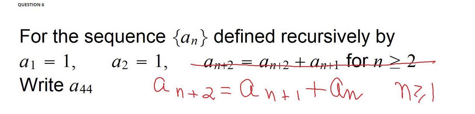 Solved For the sequence {an} defined recursively by | Chegg.com