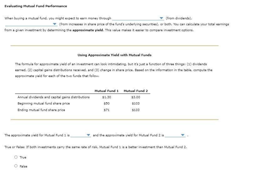 Solved Evaluating Mutual Fund Performance When buying a | Chegg.com