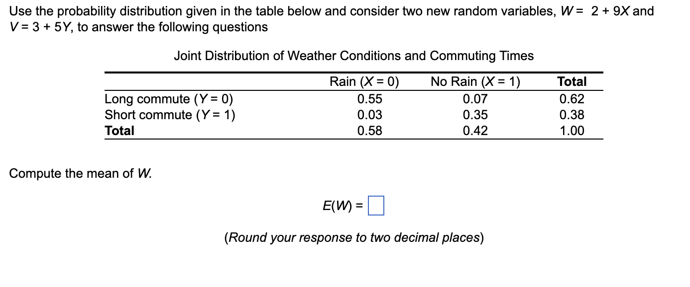 Solved Use the probability distribution given in the table | Chegg.com