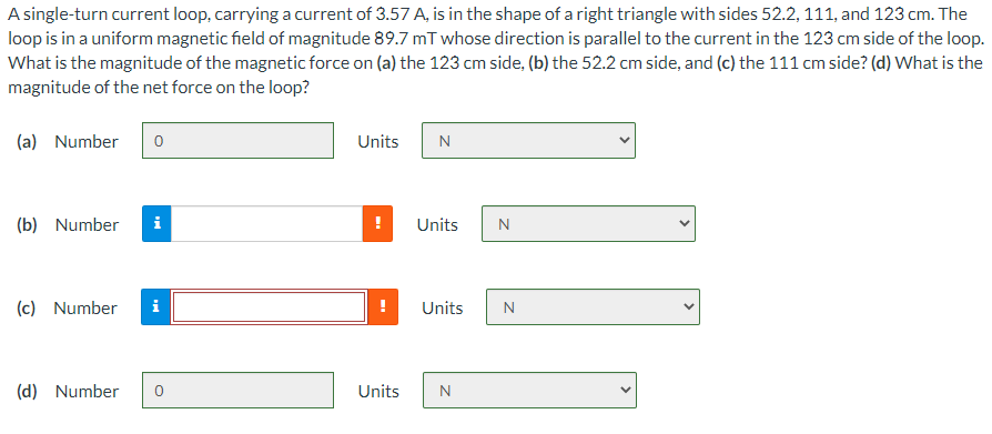 Solved A single-turn current loop, carrying a current of | Chegg.com