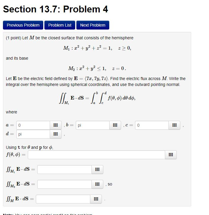 Solved Section 13.7: Problem 4 Previous Problem Problem List | Chegg.com