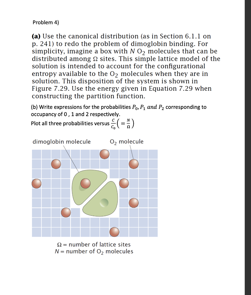 Solved Problem 4) (a) Use the canonical distribution (as in | Chegg.com