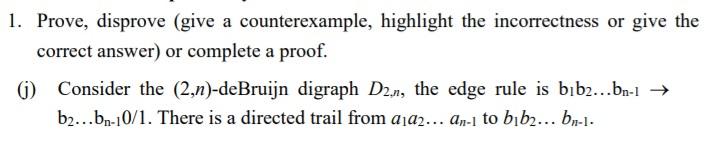 Solved 1. Prove, disprove (give a counterexample, highlight | Chegg.com