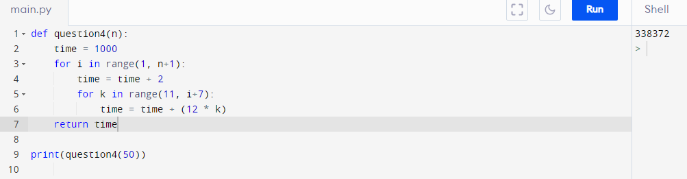 Solved Find the summation that makes: time = 338372 N = 50 | Chegg.com