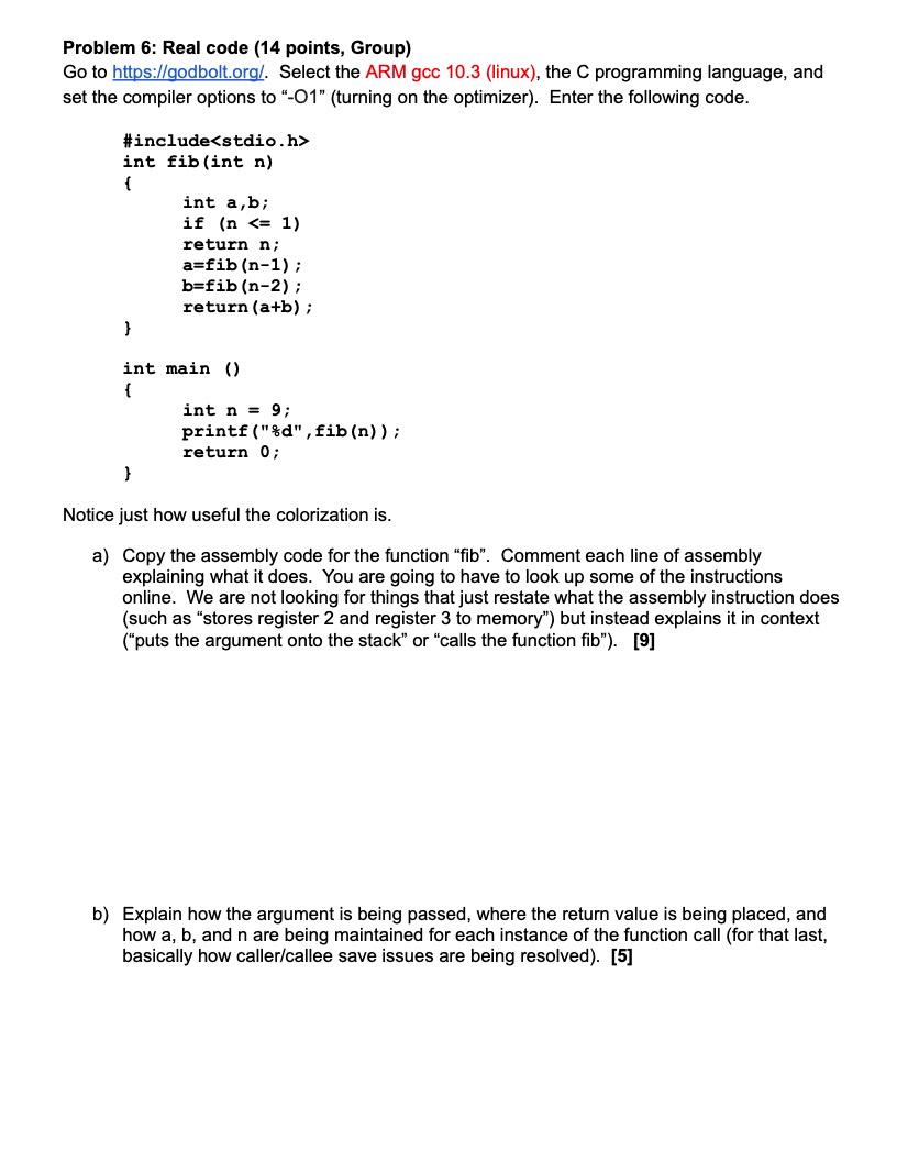 Solved Problem 6: Real code (14 points, Group) Go to | Chegg.com