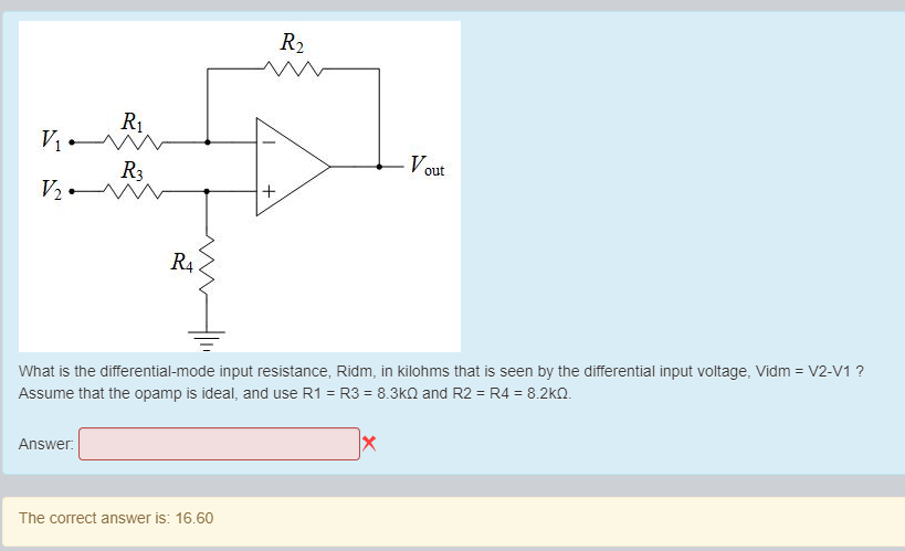 Solved R2 R3 Vout R4 What is the differential-mode input | Chegg.com