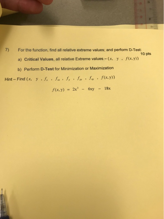 Solved 7) For the function, find all relative extreme | Chegg.com