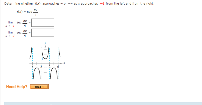 Solved Determine whether f(x) approaches or -- as x | Chegg.com