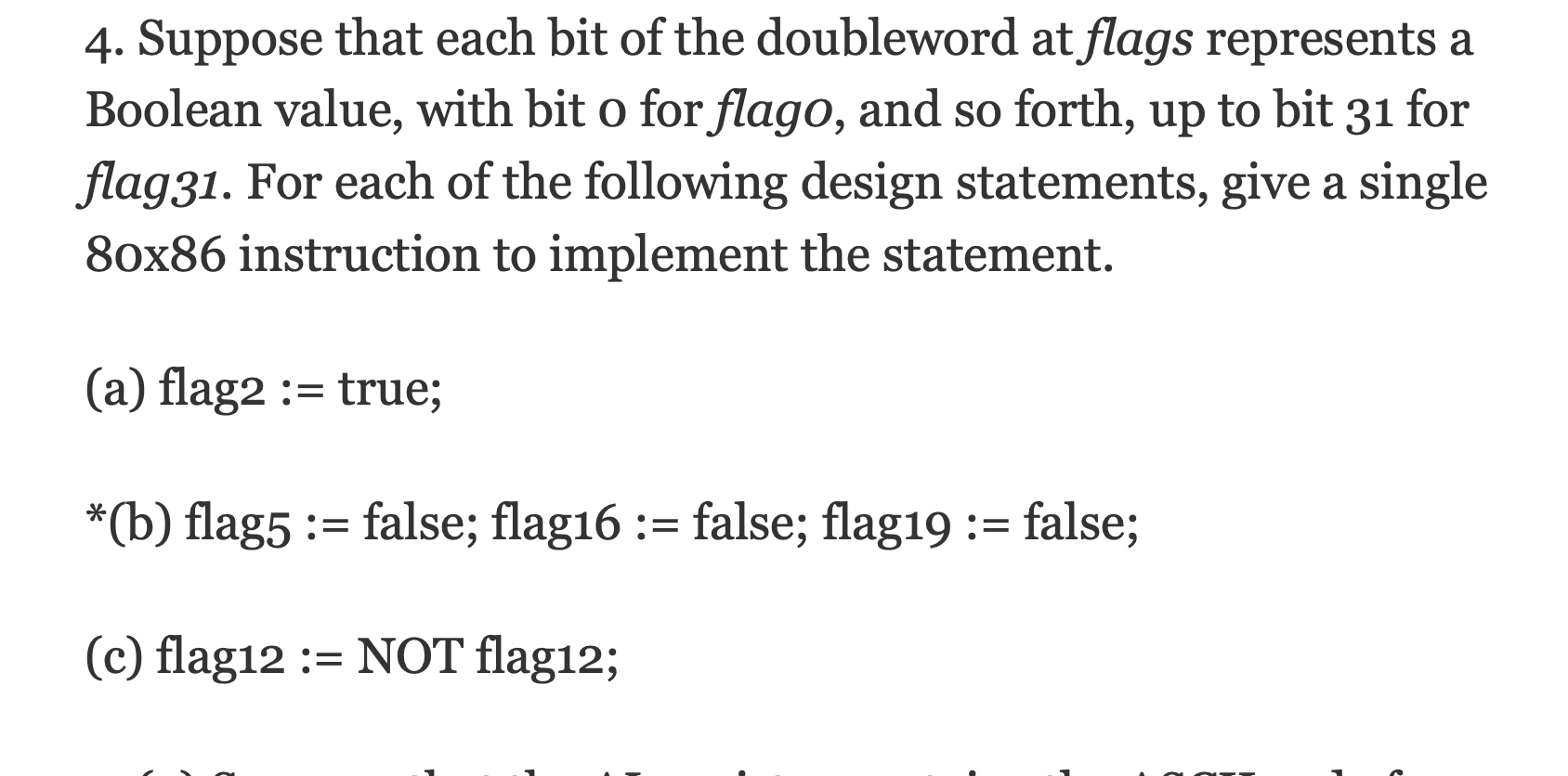 Solved 4. Suppose that each bit of the doubleword at flags | Chegg.com