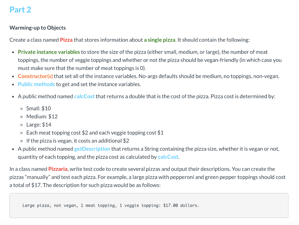 Solved Java template public class Pizza { // Instance | Chegg.com