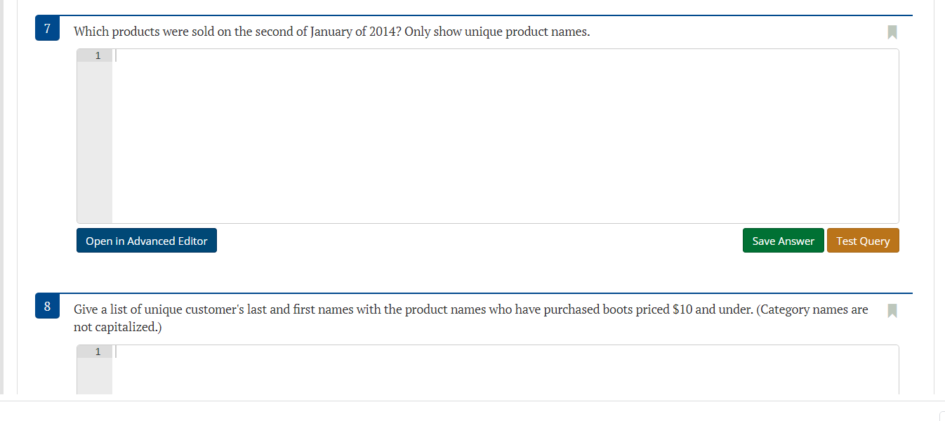 Solved For each information request below, formulate a | Chegg.com