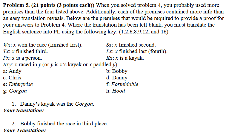 Solved Problem 5. (21 points (3 points each)) When you | Chegg.com Solved Problem 5. (21 points (3 points each)) When you | Chegg.com