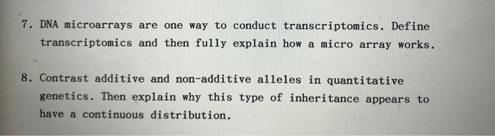 7. DNA microarrays are one way to conduct | Chegg.com