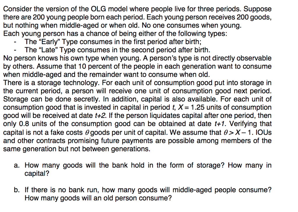 Solved Consider the version of the OLG model where people | Chegg.com