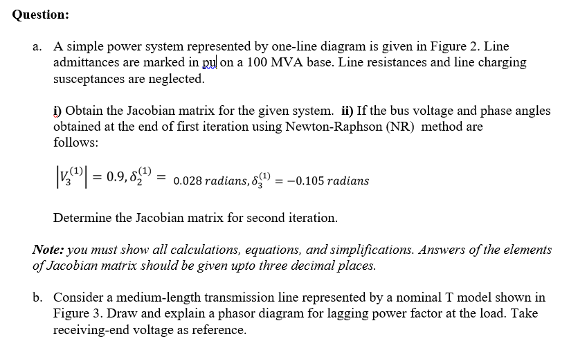 Solved Question: a. A simple power system represented by | Chegg.com