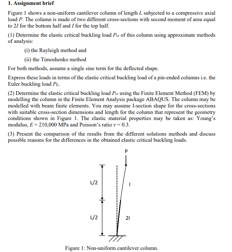 Solved Assignment briefFigure 1 ﻿shows a non-uniform | Chegg.com