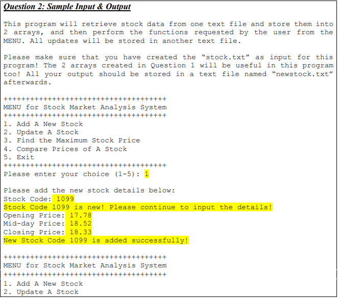 Solved Write a C++ program that accepts daily stock market | Chegg.com
