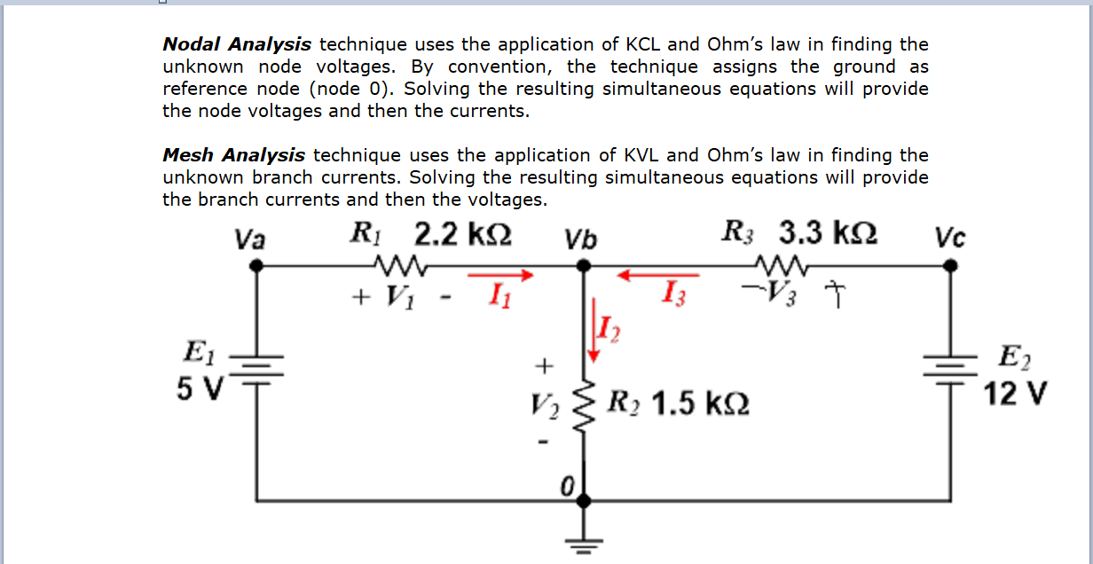 Solved Nodal Analysis technique uses the application of KCL | Chegg.com