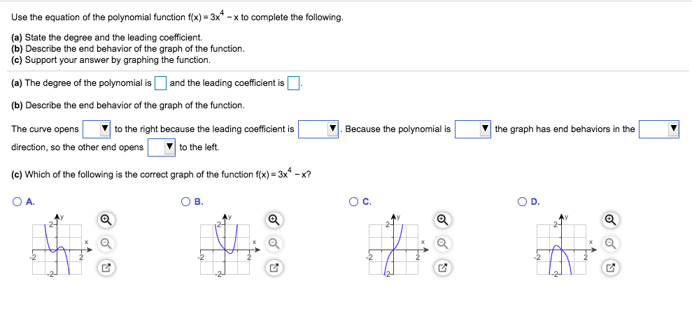 Solved Use the equation of the polynomial function f(x) = | Chegg.com