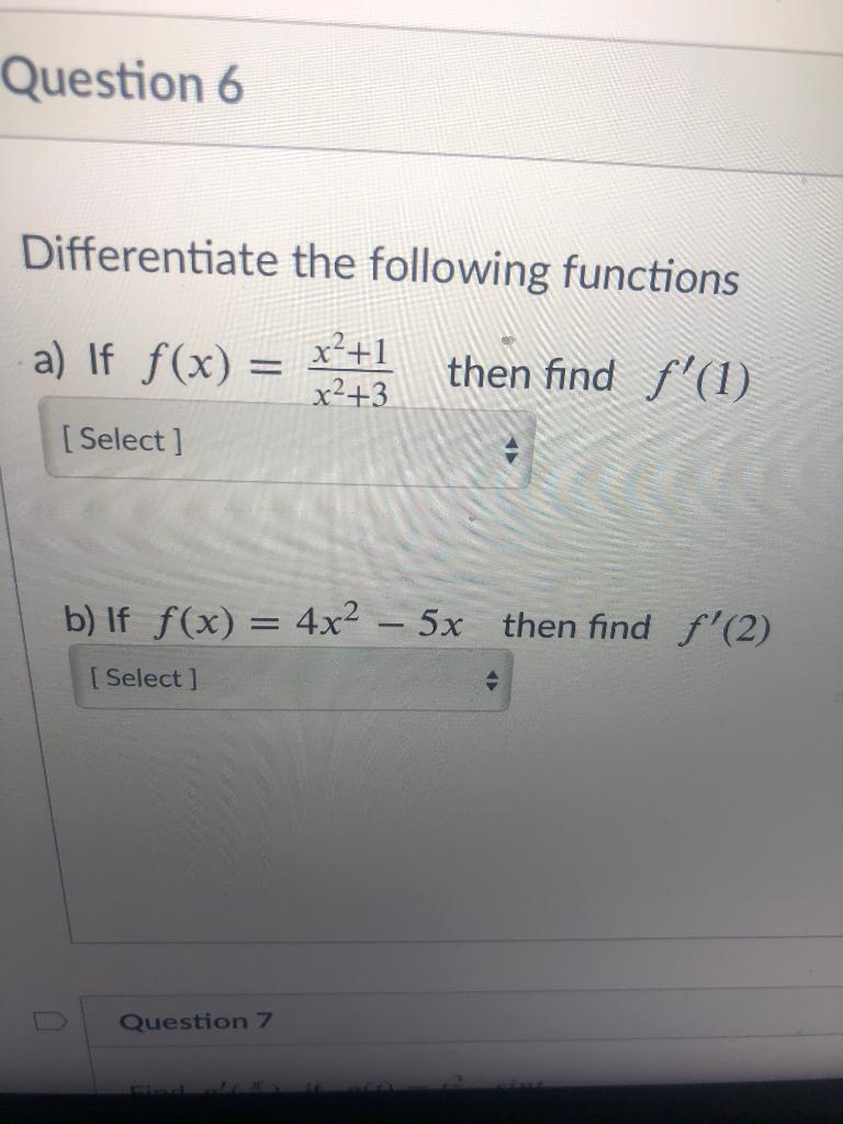 Solved Question 6 Differentiate the following functions a) | Chegg.com