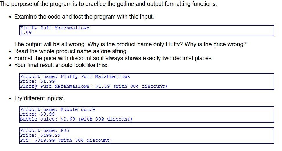 Solved Practice reading lines of text and formatting number | Chegg.com