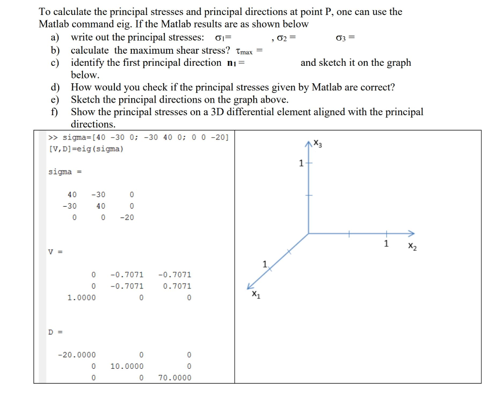 Solved c) To calculate the principal stresses and principal | Chegg.com