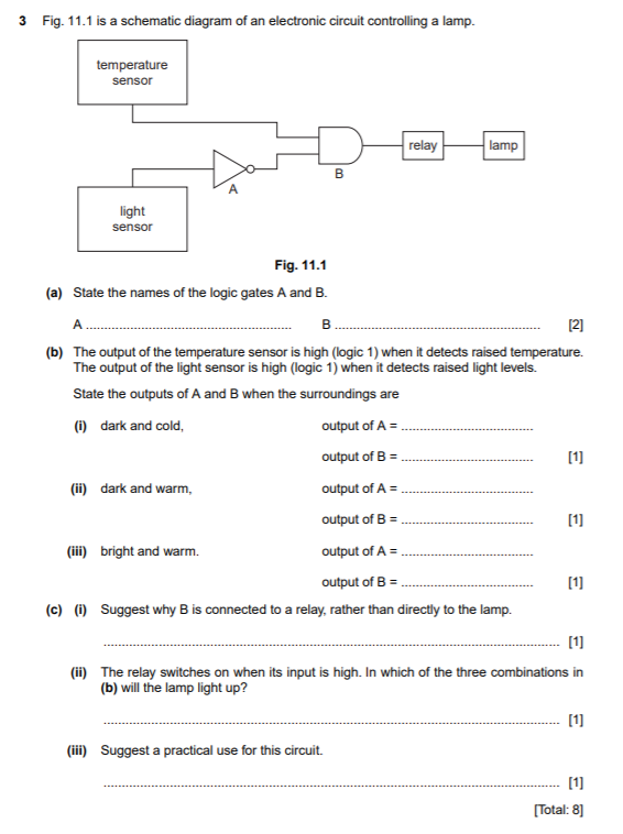 Solved 3 Fig. 11.1 is a schematic diagram of an electronic | Chegg.com