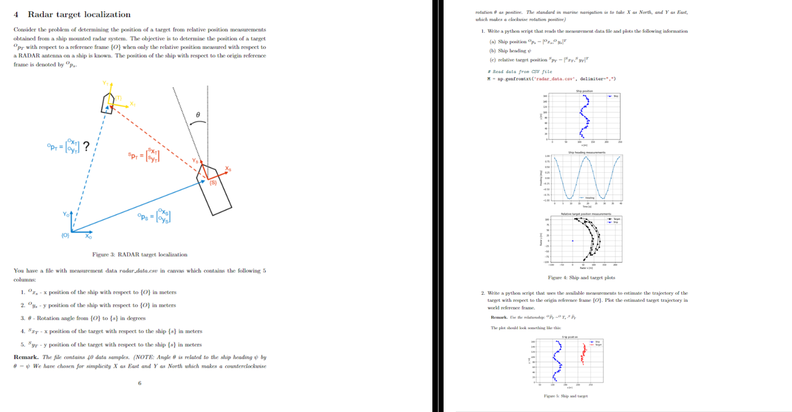 4 Radar target localization rotation θ as positive. | Chegg.com
