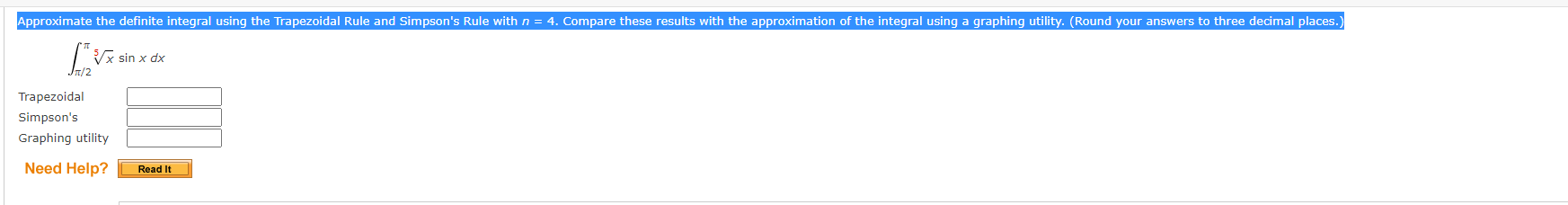 Solved Approximate the definite integral using the | Chegg.com