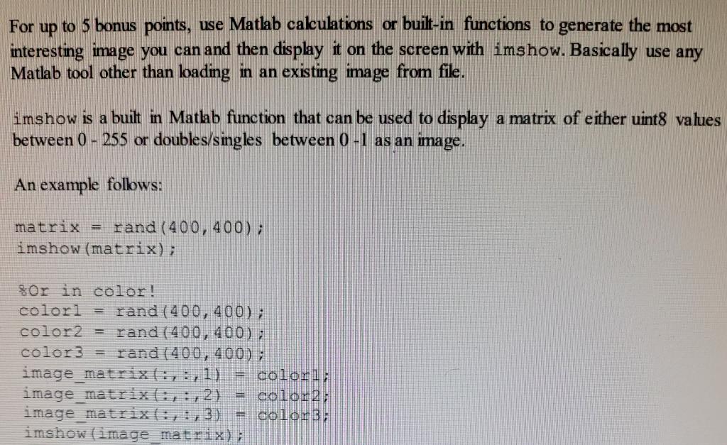 Solved For up to 5 bonus points, use Matlab calculations or | Chegg.com