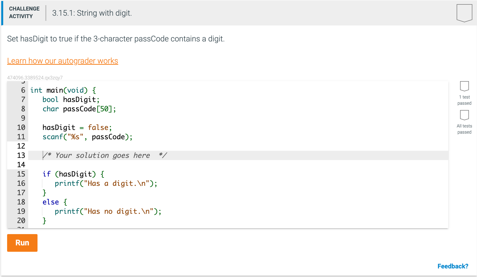 Solved CHALLENGE ACTIVITY 3.15.1: String with digit. Set | Chegg.com