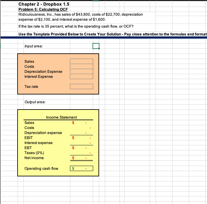 Solved Chapter 2 - Dropbox 1.5 Problem 5: Calculating OCF | Chegg.com