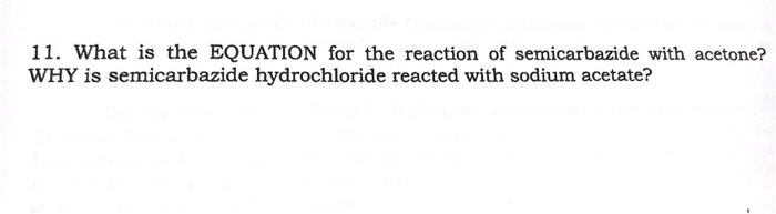 Solved 11 What Is The Equation For The Reaction Of