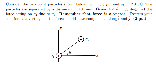 Solved 1. Consider the two point particles shown below: | Chegg.com