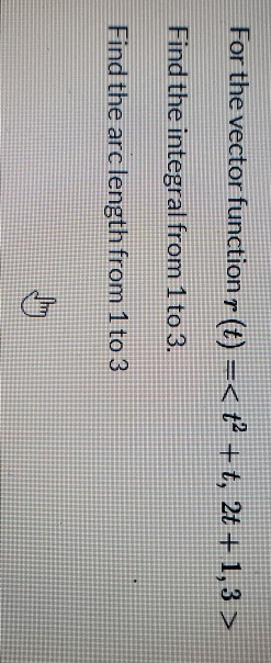 Solved For The Vector Function T