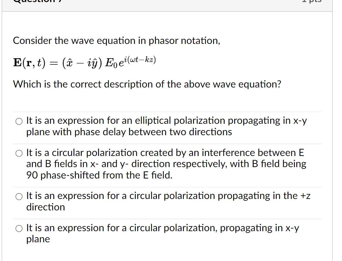 Solved Consider the wave equation in phasor notation, | Chegg.com