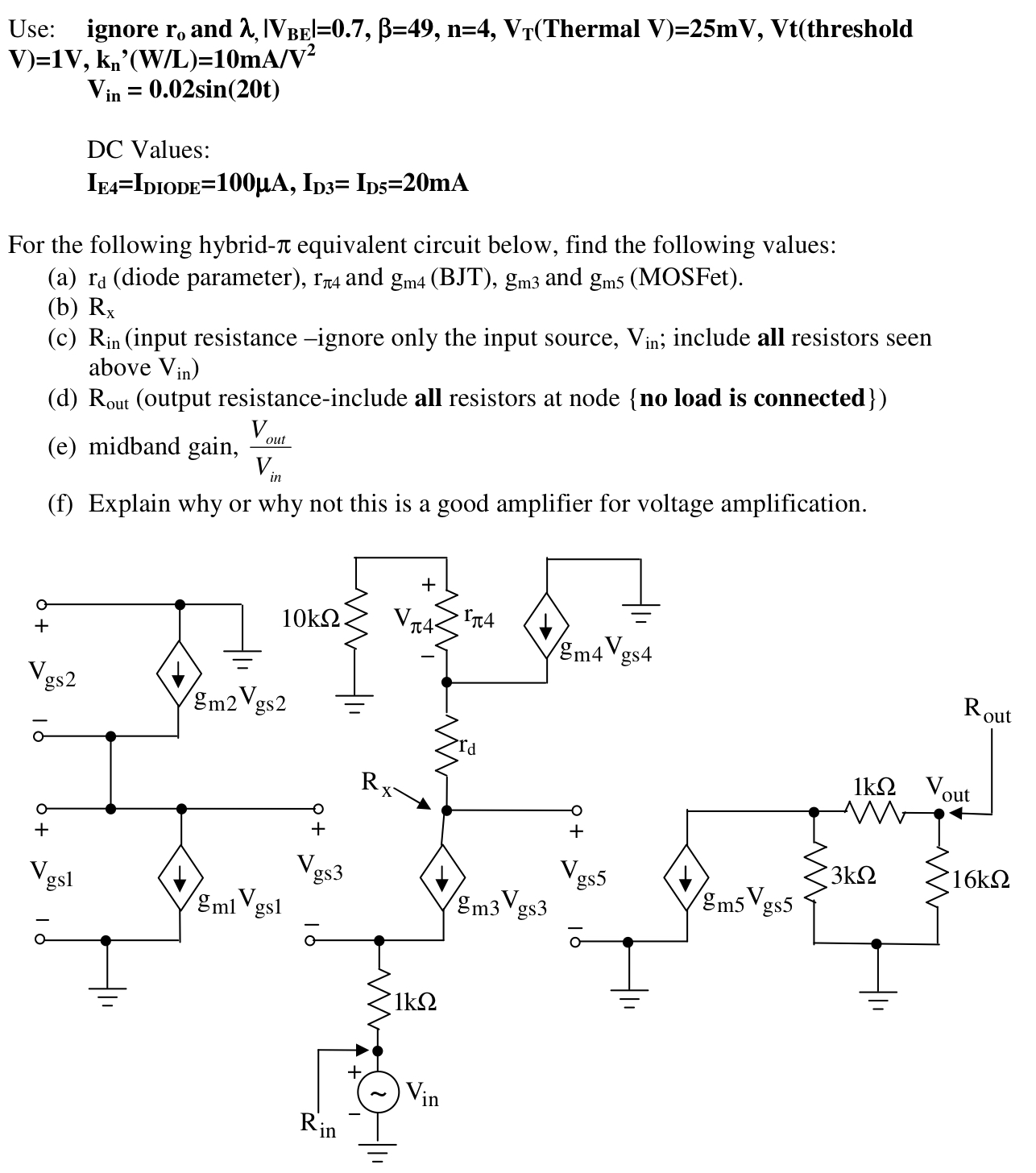 Solved Use: ignore r0 ﻿and Thermal V ﻿threshold | Chegg.com
